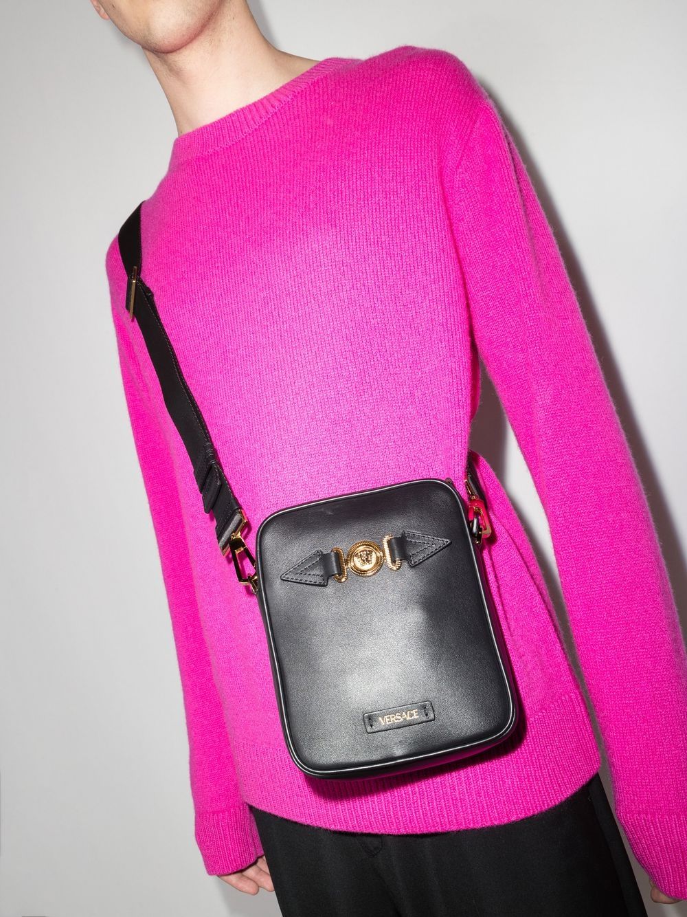 Versace Medusa Biggie Crossbody Bag In Black - 48% Off | Editorialist