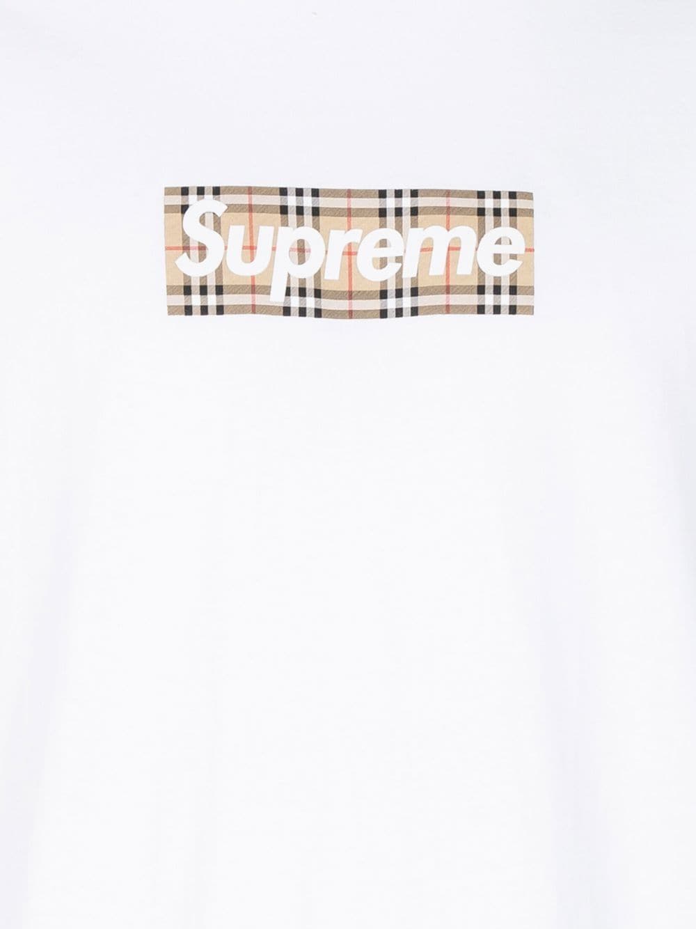 Supreme X Burberry Box Logo T-Shirt - White | Editorialist