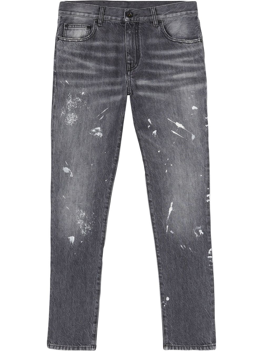OFF-WHITE Diag-Stripe Distressed Jeans