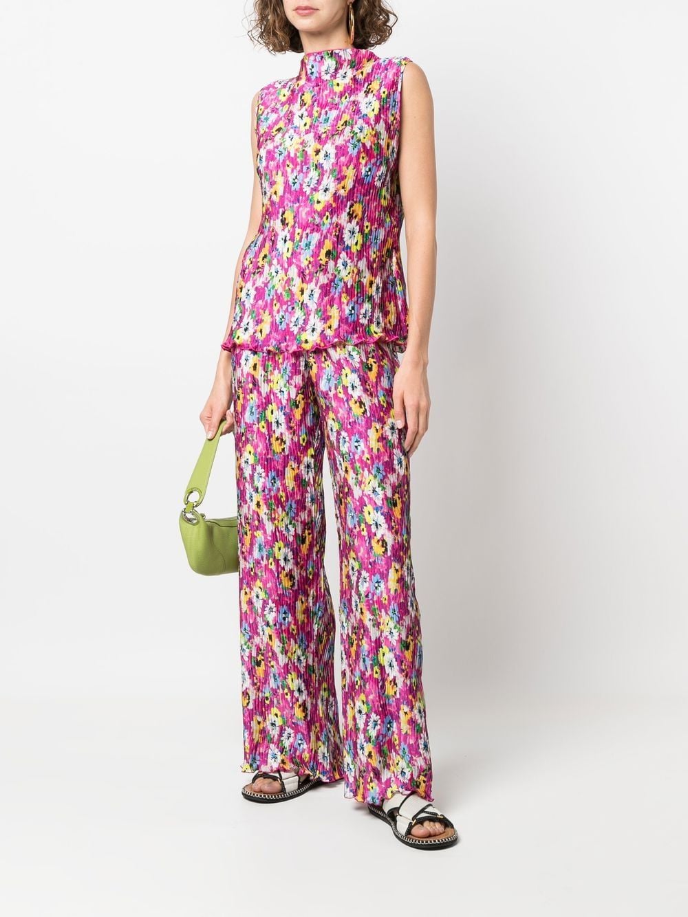 MSGM MSGM Pleated Floral-Print Trousers