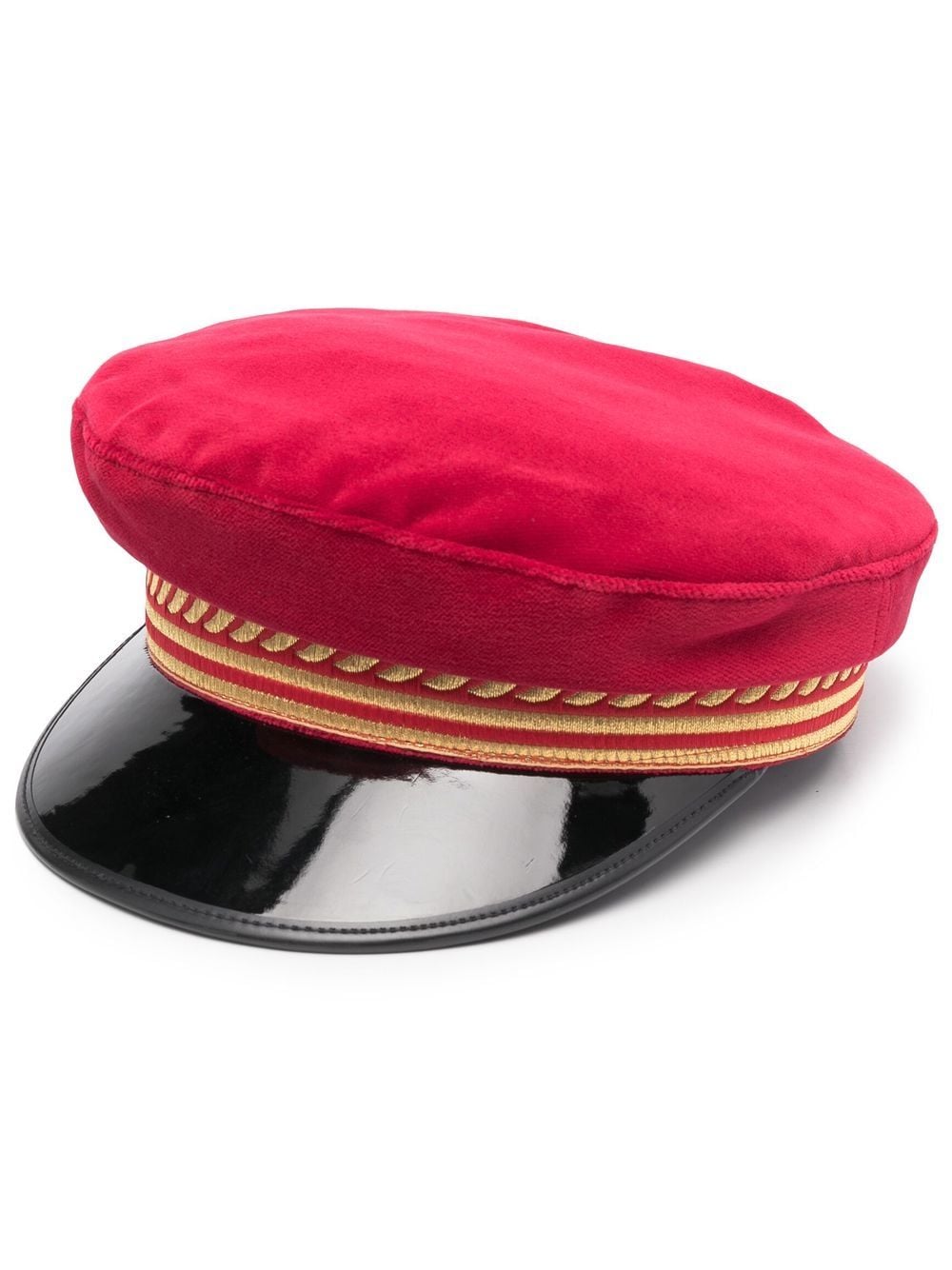 MANOKHI Patterned Trim Baker Boy Cap - Red | Editorialist