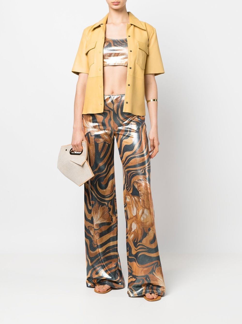ALBERTA FERRETTI Alberta Ferretti Swirl Print Wide Leg Trousers