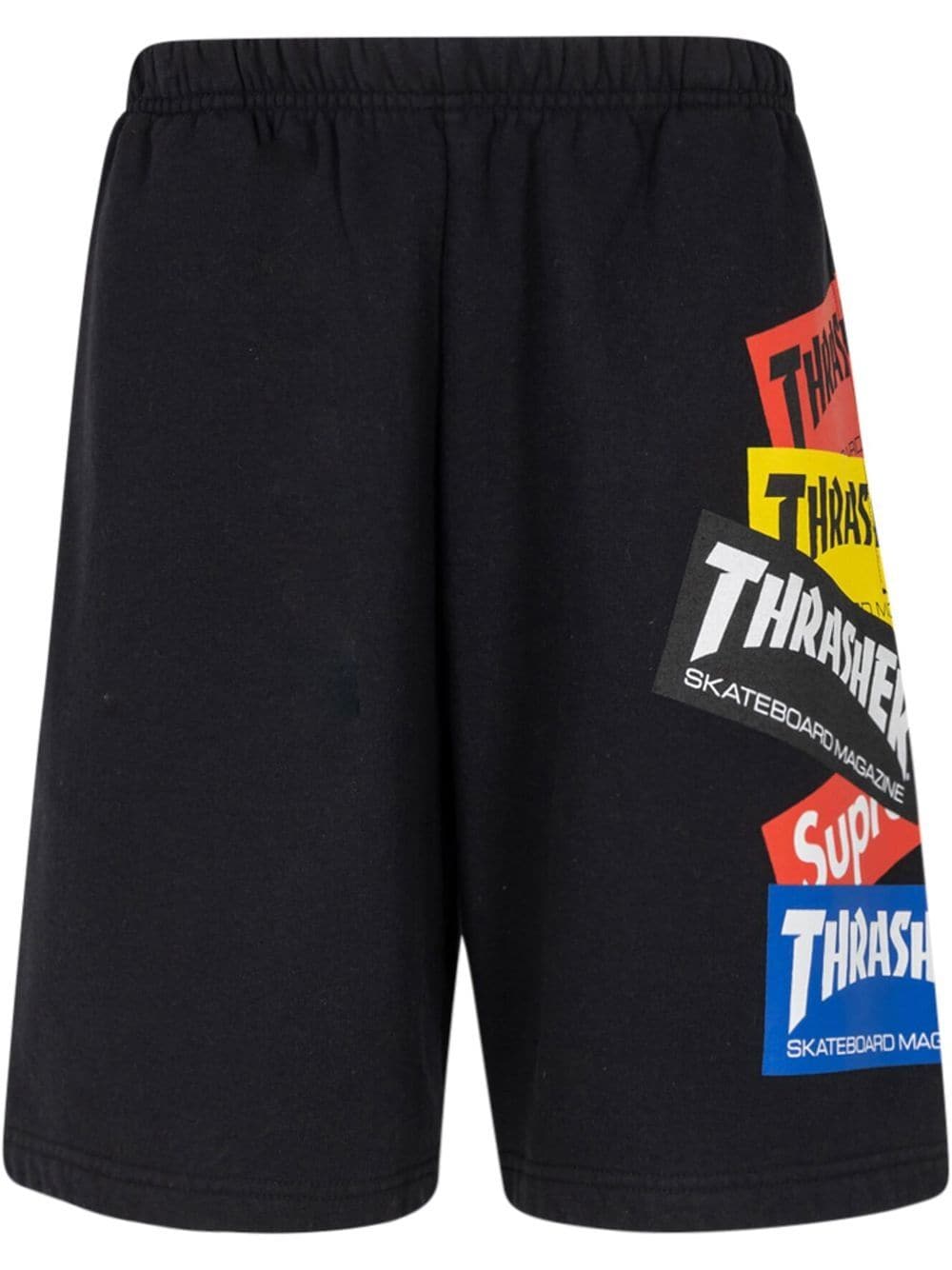 Supreme X Thrasher Multi Logo Track Shorts - Black | Editorialist