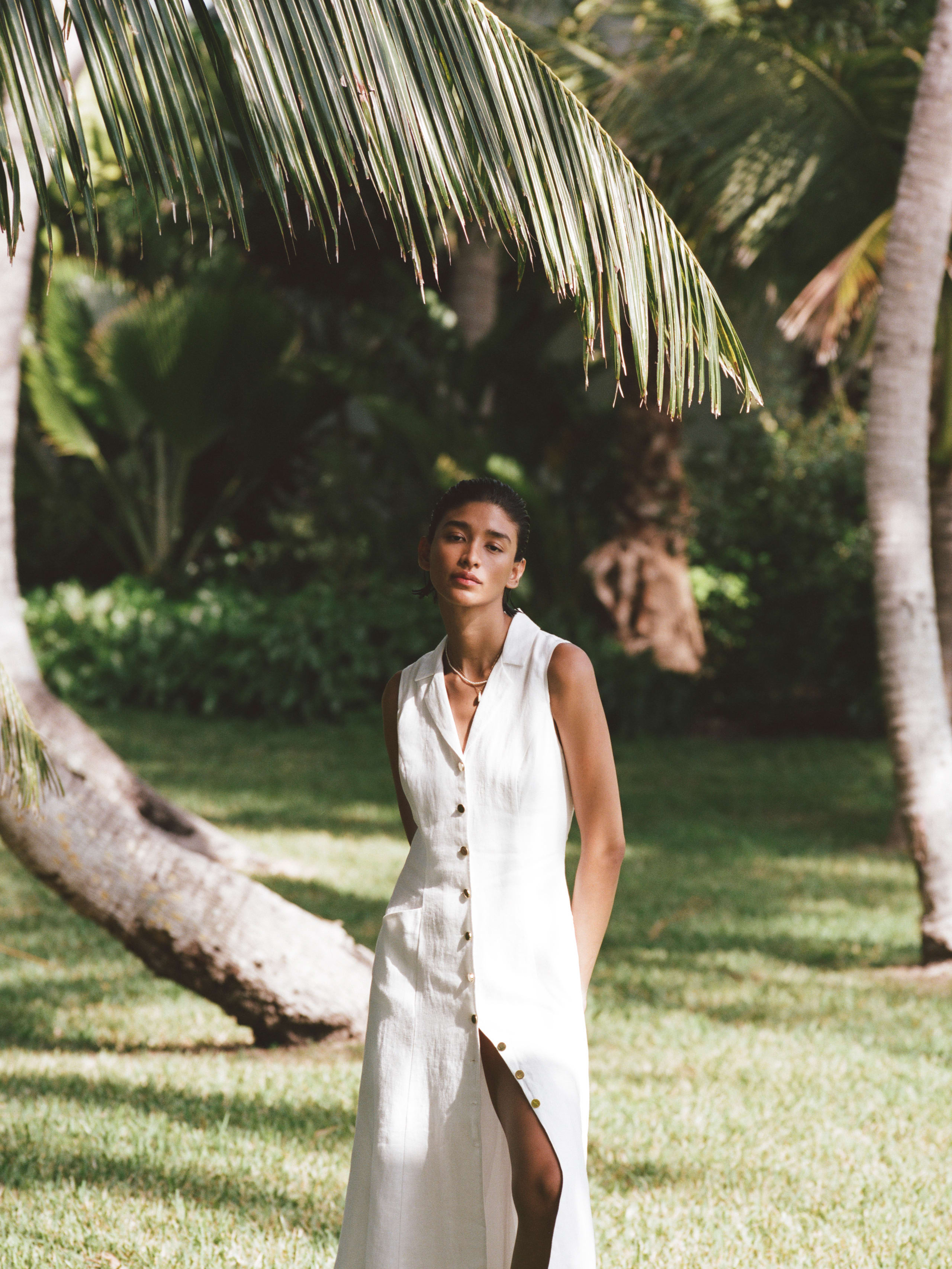 Reformation Greene Linen Dress - Black | Editorialist Reformation Greene Linen Dress - Black | Editorialist
