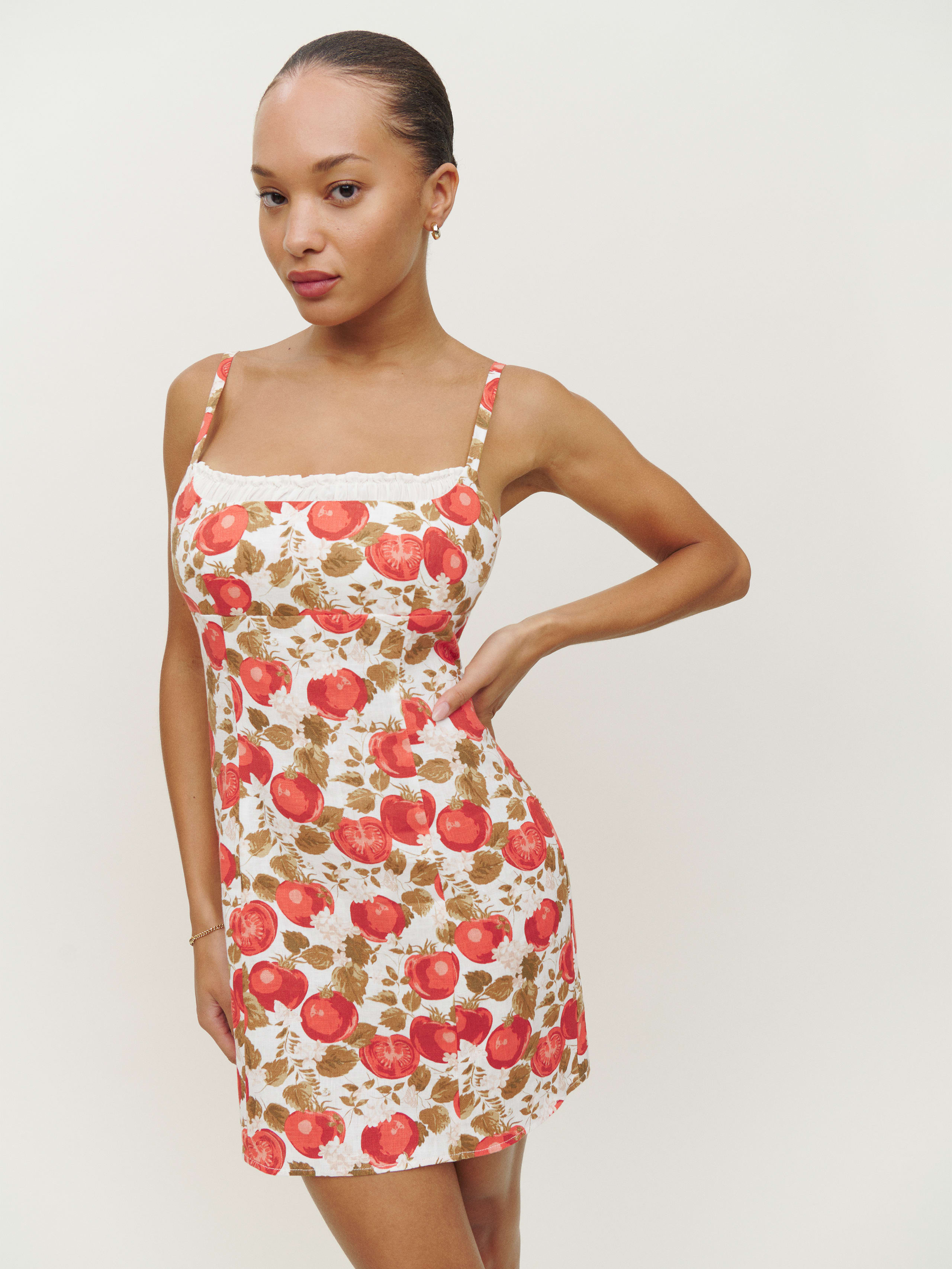 cream linen dress with buttons Summer 18 main image 0