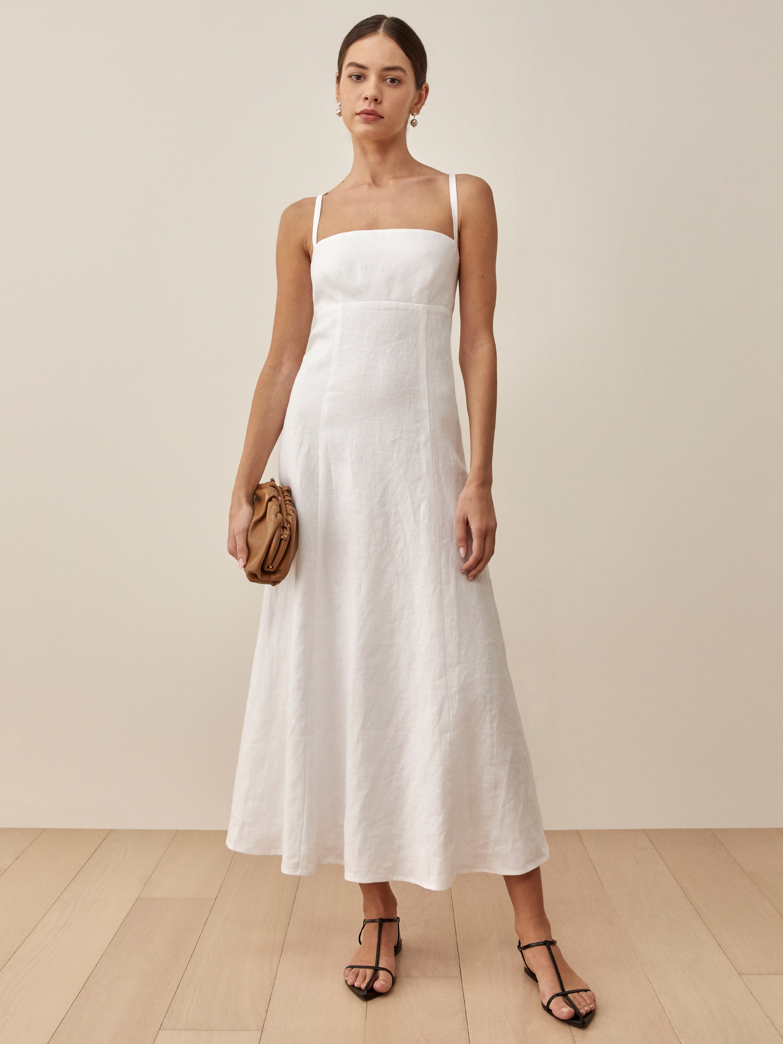 reformation rai linen dress Reformation Rai Linen Dress - White
