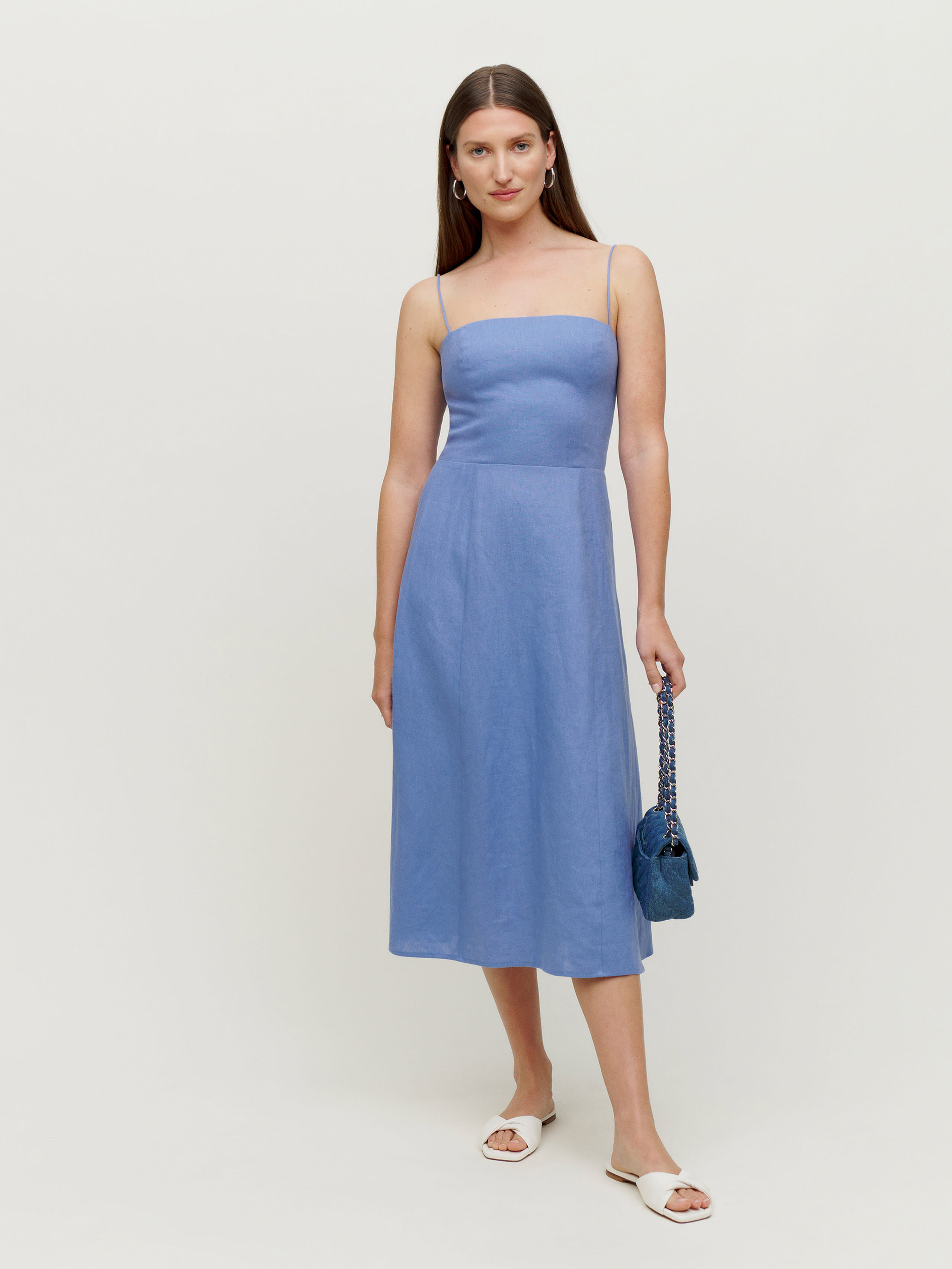 a line linen shirt dress Camp Dress | Light Blue Linen Short Sleeve Shirt Dress