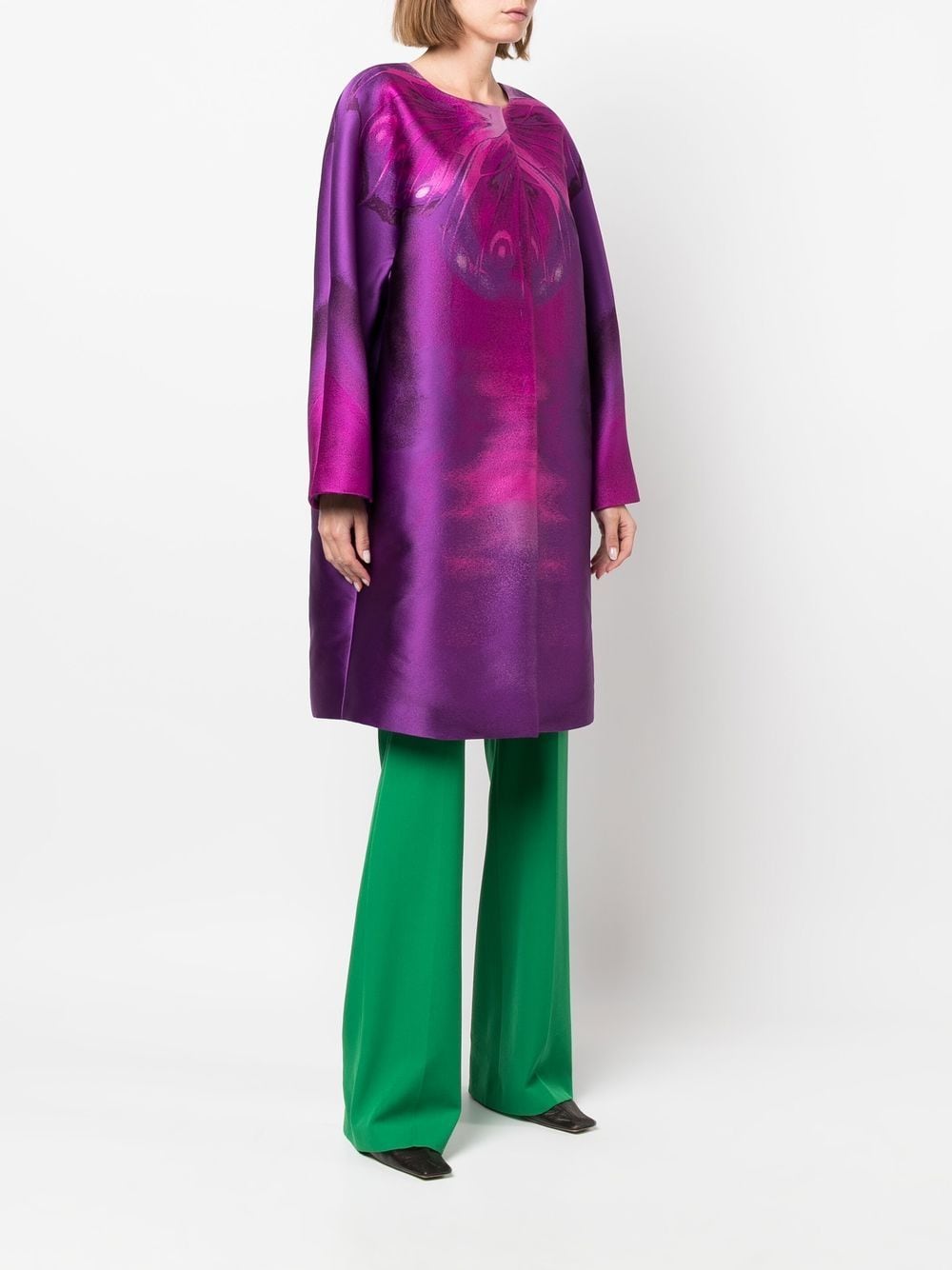 ALBERTA FERRETTI Alberta Ferretti Abstract Pattern Long-Sleeved Coat