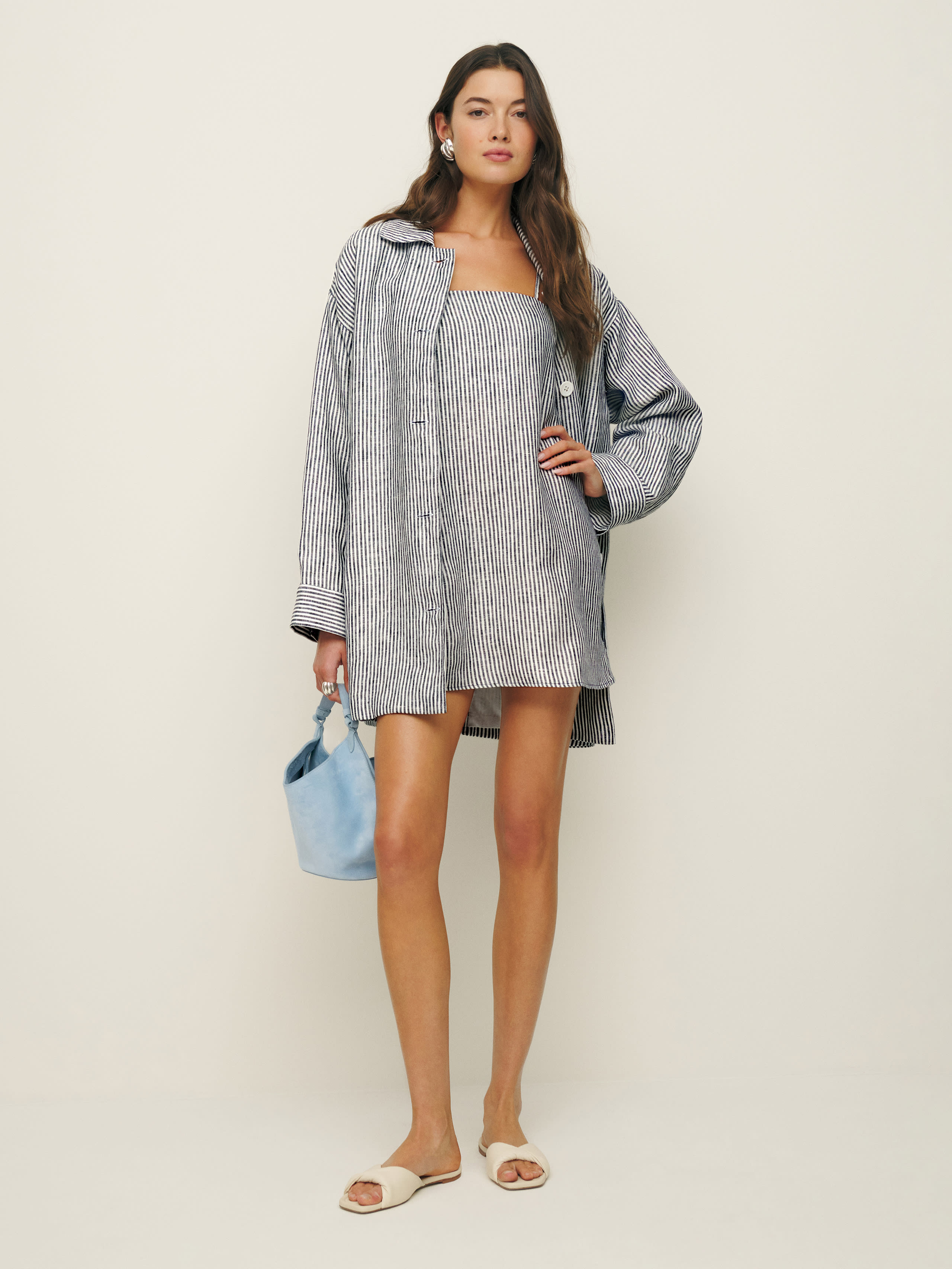 knee length dresses for ladies Keira Linen Micro Mini Dress