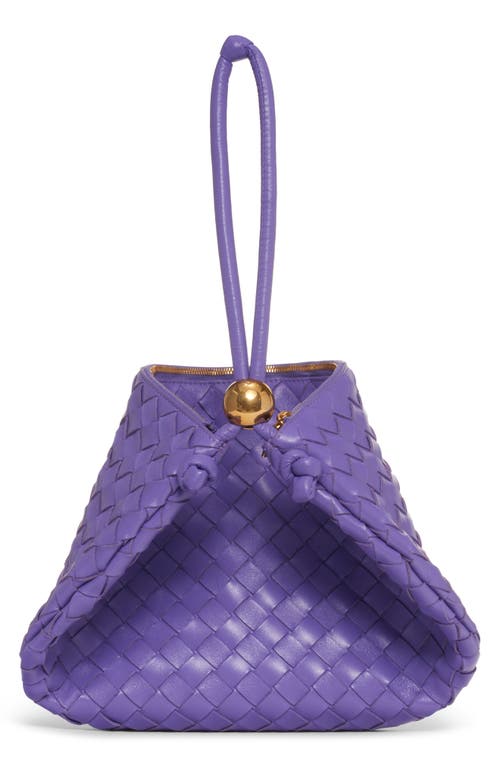 Bottega Veneta Medium Half Moon Bag - Purple-Gold | Editorialist