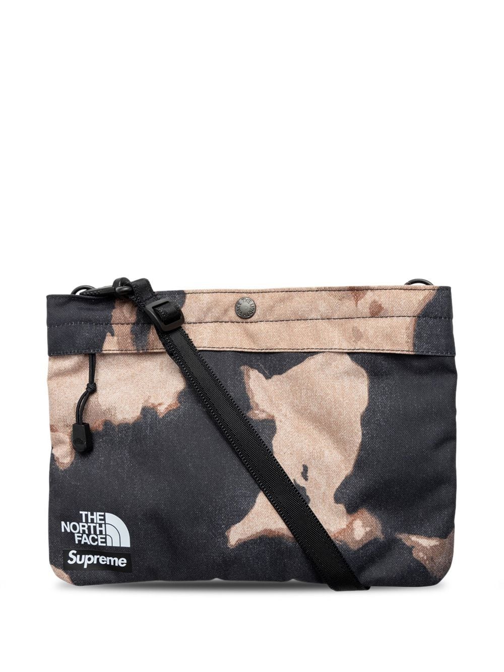 Supreme X The North Face Bleached Denim Print Shoulder Bag - Brown