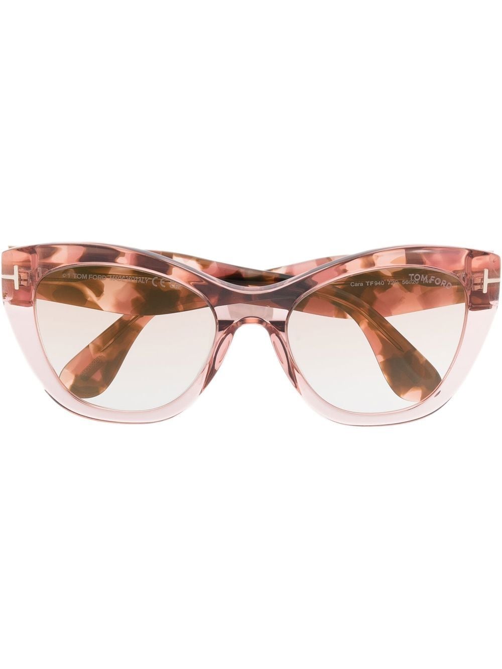 Tom Ford Tortoiseshell Cat-Eye Sunglasses - Pink | Editorialist display picture 1