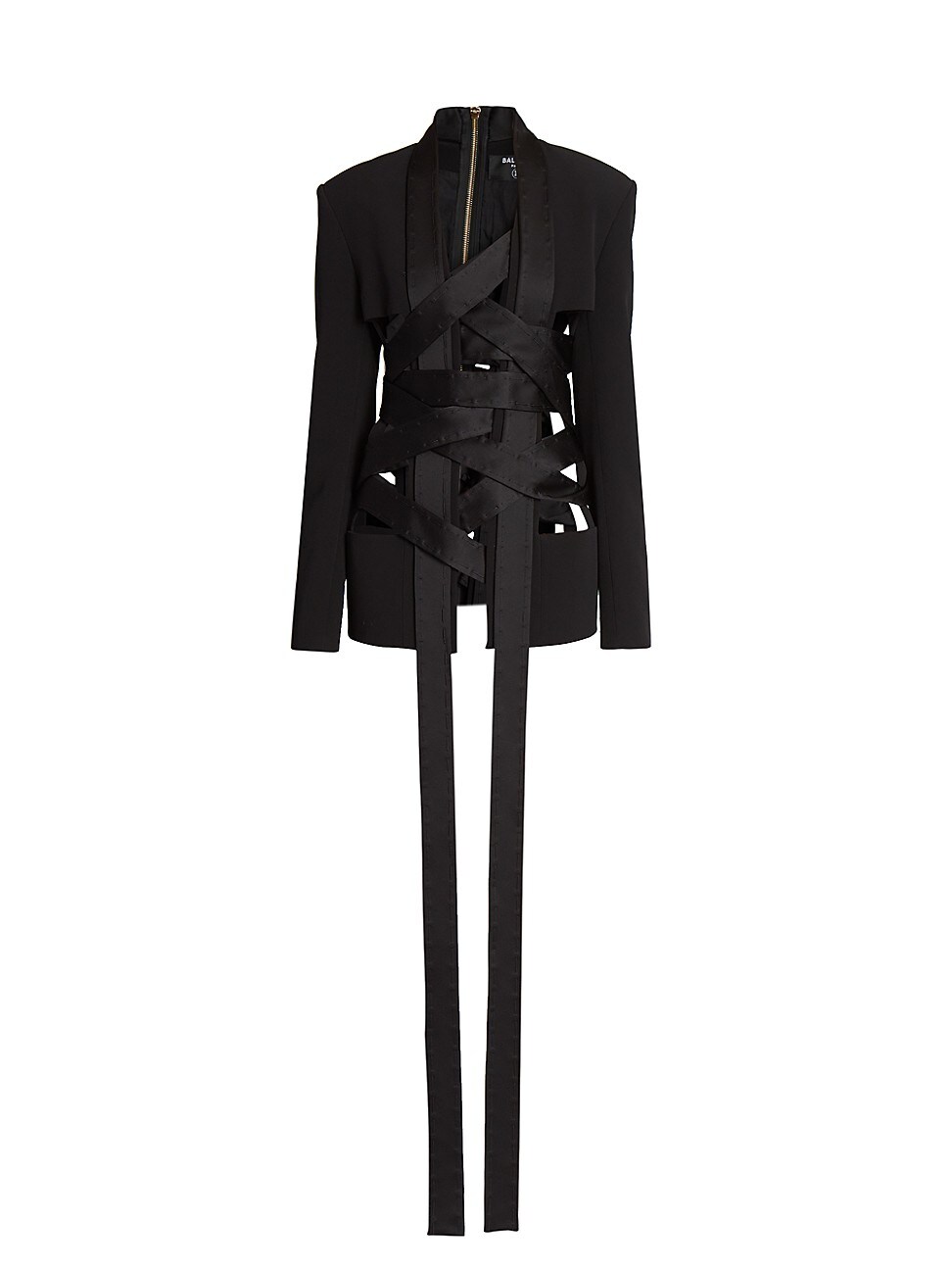 Buy Balmain Desconstructed Bandage Crepe Jacket - Noir At 70% Off ...