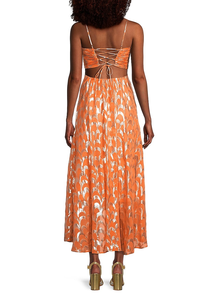 adele pleated silk cut-out dress Delfi Collective Adele Dress by Delfi Collective