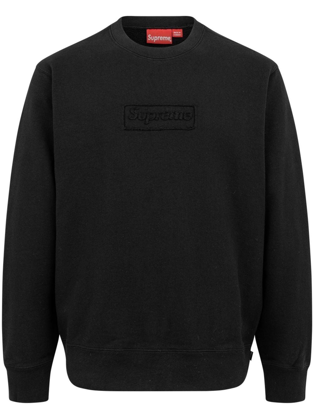 Supreme Cutout Logo Crewneck Sweatshirt - Black | Editorialist