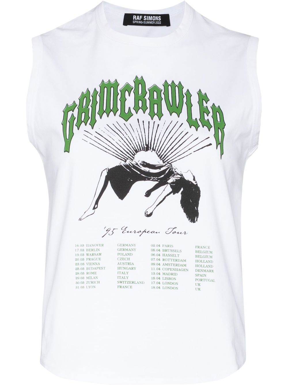 RAF SIMONS Grimcrawler-Print Sleeveless Top