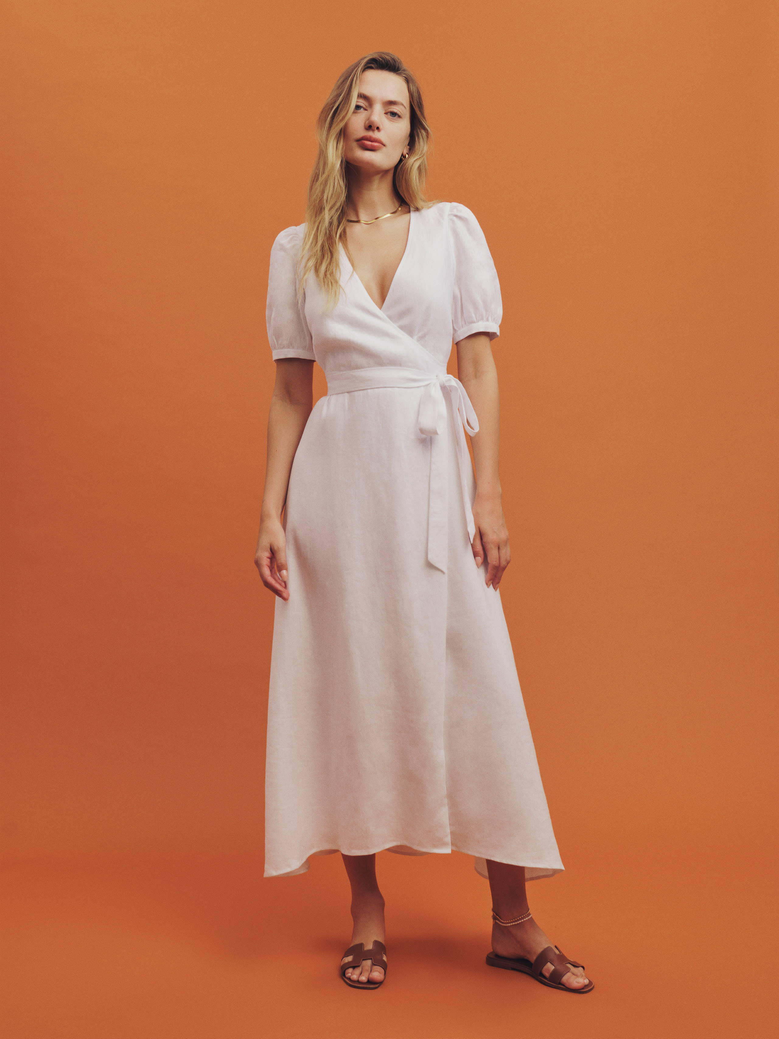 Reformation Weiss Linen Dress - Cherry Pit | Editorialist