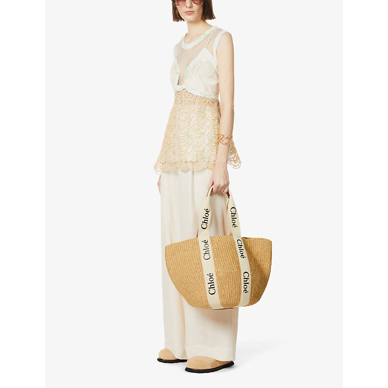 CHLOÉ Woody Medium Paper Basket Tote