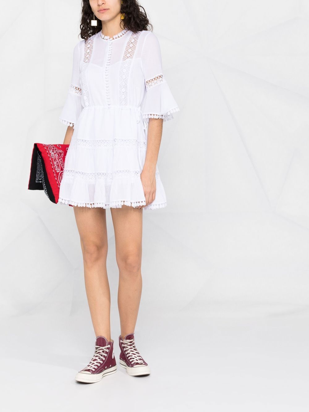 CHARO RUIZ IBIZA Lace-Detail Cotton Shirtdress