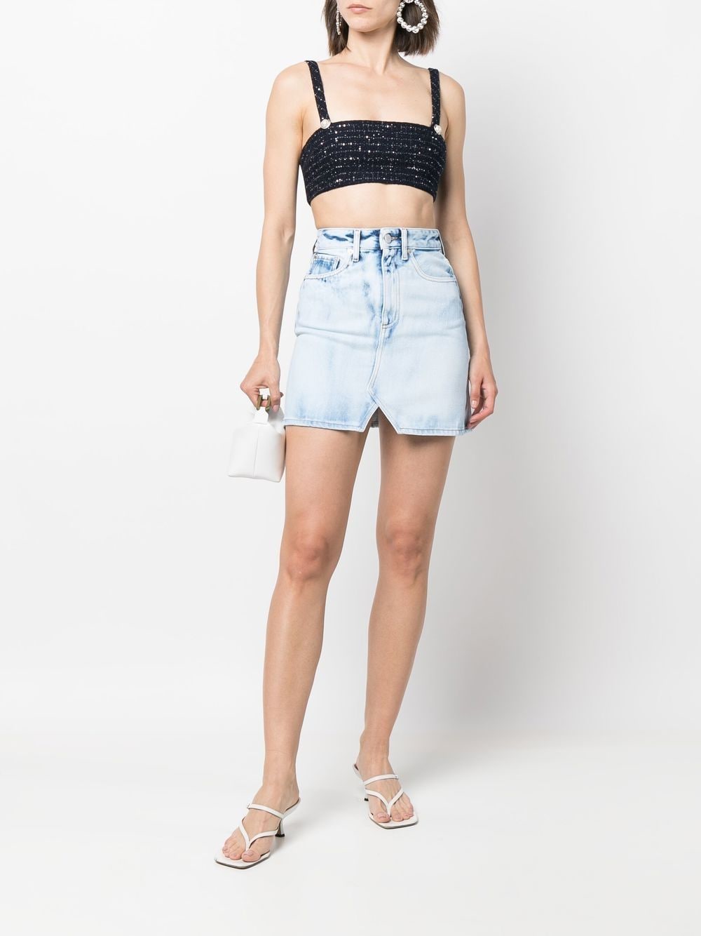 ALESSANDRA RICH Alessandra Rich High-Waisted Denim Mini Skirt
