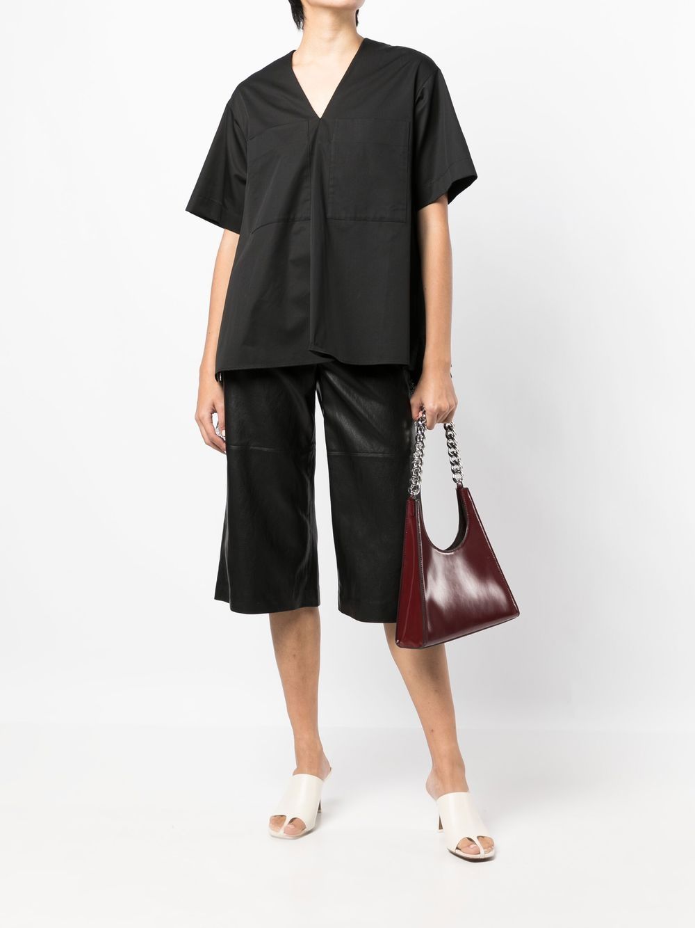 GOEN.J Goen.J Lace-Trimmed Short-Sleeve Blouse