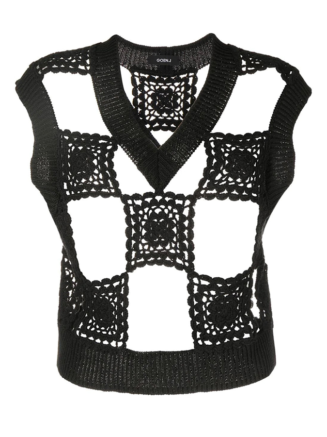 GOEN.J Goen.J Crochet Detail Knitted Vest