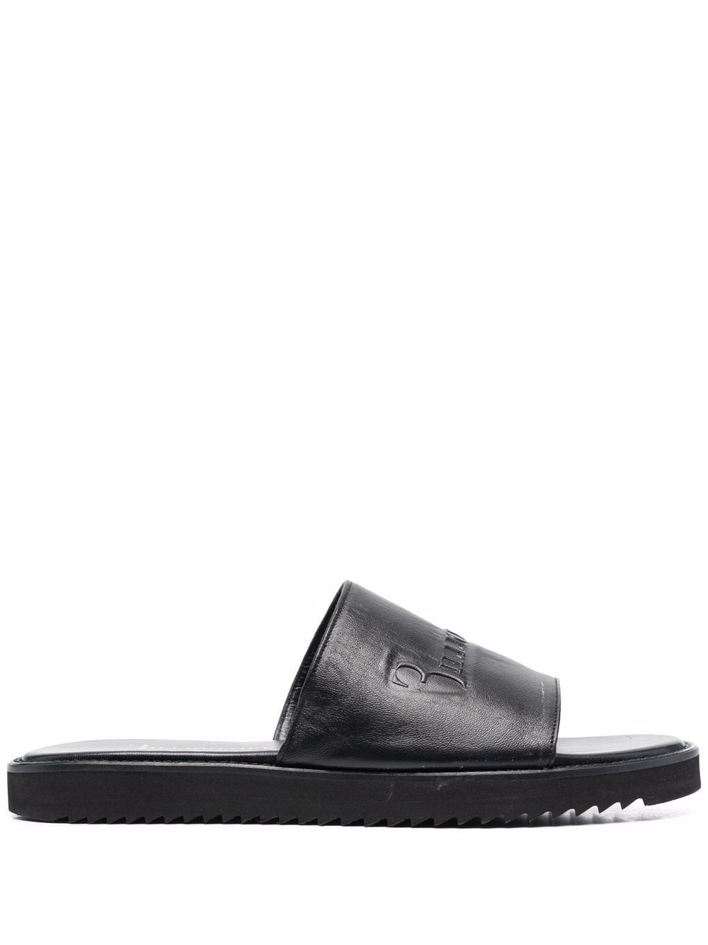 Billionaire Leather Flat Slides In Black - 65% Off  display picture 2