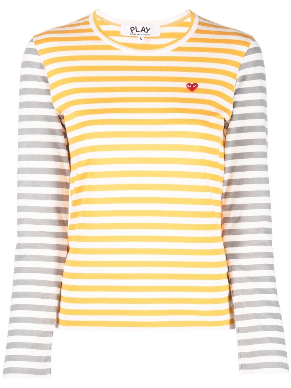 PLAY COMME DES GARCON Comme Des Garçons Play Logo-Patch Striped T-Shirt