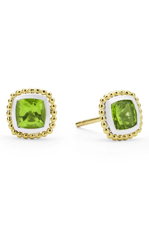 Lagos Caviar Color Stud Earrings - Peridot | Editorialist