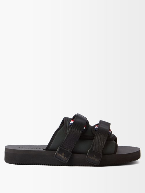 Moncler Slideworks Nylon Slides - Khaki | Editorialist