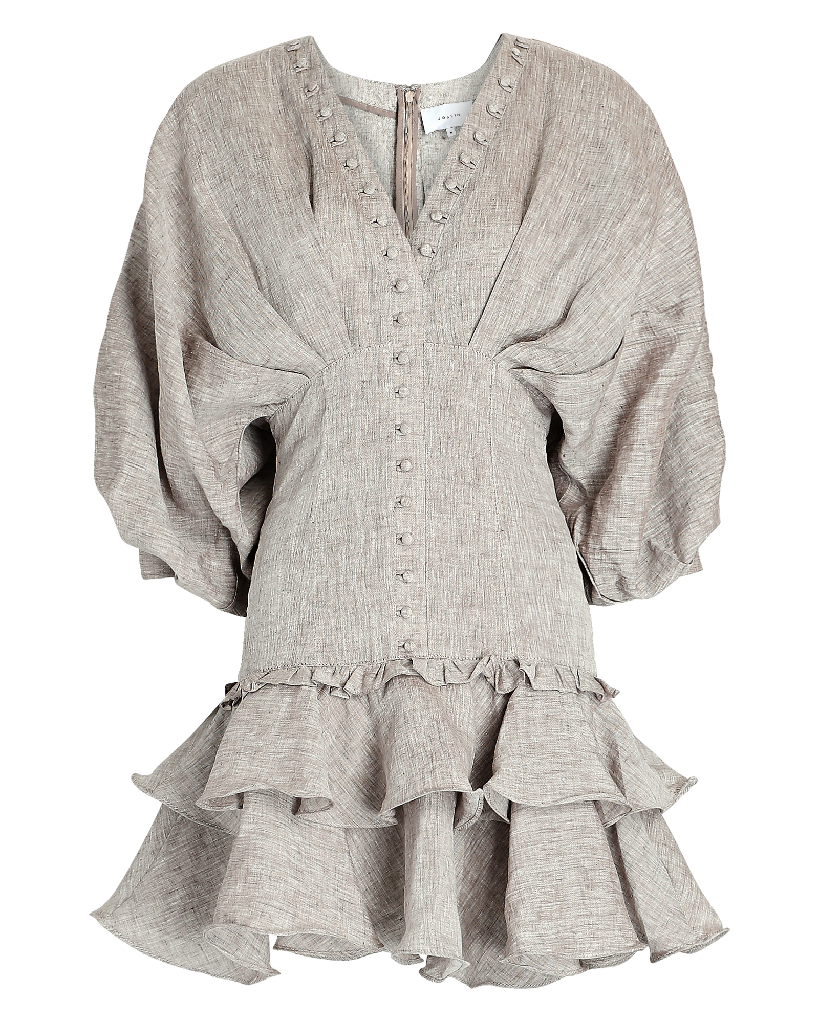 knee length dresses for ladies HATTIE LINEN RAMIE EMBROIDERY MINI SMOCK SHIRT DRESS - WHITE / NAVY main image 1