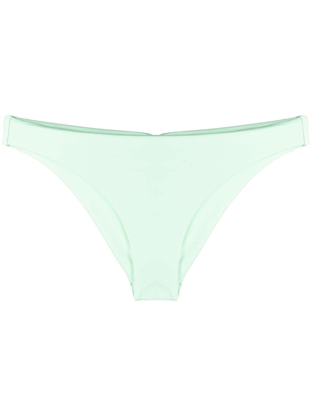 SELF-PORTRAIT Ruched Low-rise Bikini Bottoms - Green | Editorialist