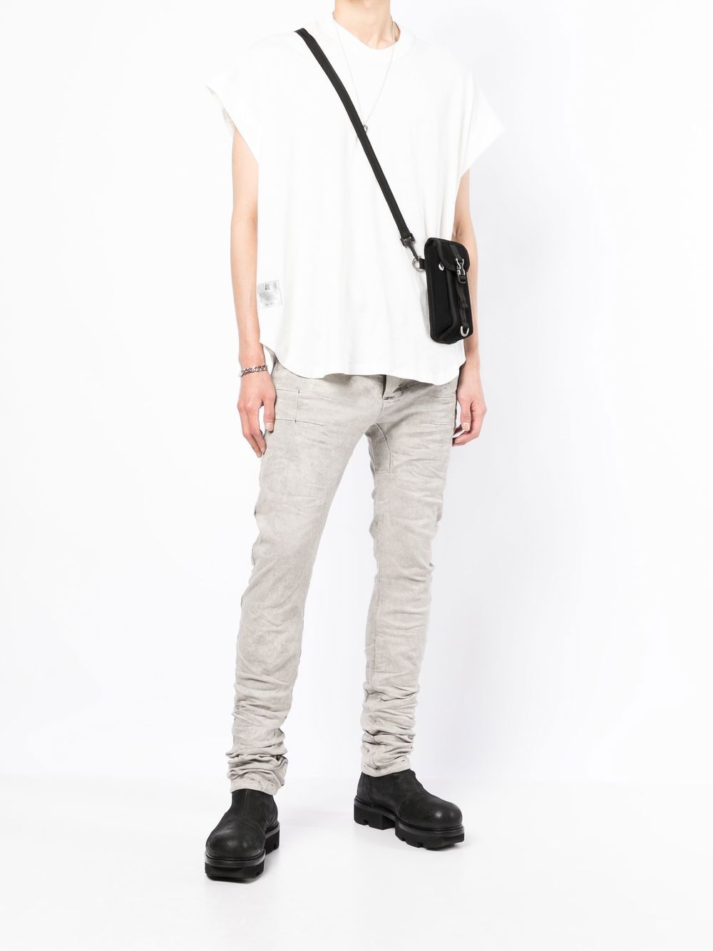 BORIS BIDJAN SABERI Boris Bidjan Saberi Ruched Skinny-Fit Jeans