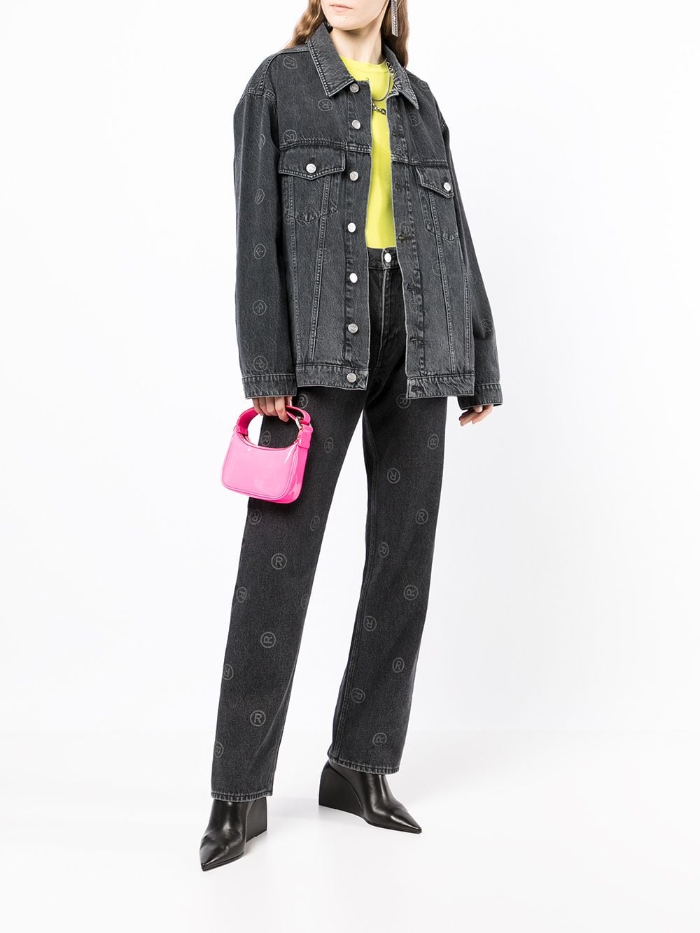 MARTINE ROSE Martine Rose Logo-Print Denim Jacket