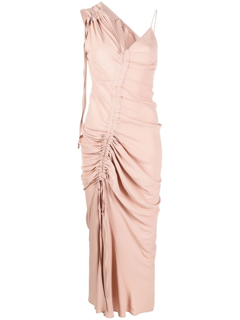 ruched asymmetric midi dress in blush Bar III Women's Ruched Asymmetric Midi Dress, Macy's Exclusive