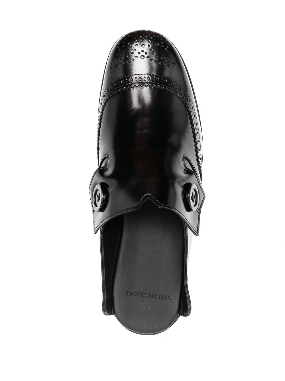 Stefan Cooke Side Button-Detail Mules In Black - 35% Off