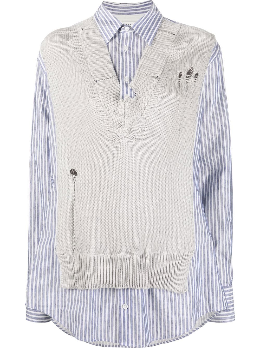 MAISON MARGIELA Layered Knit-Detail Shirt