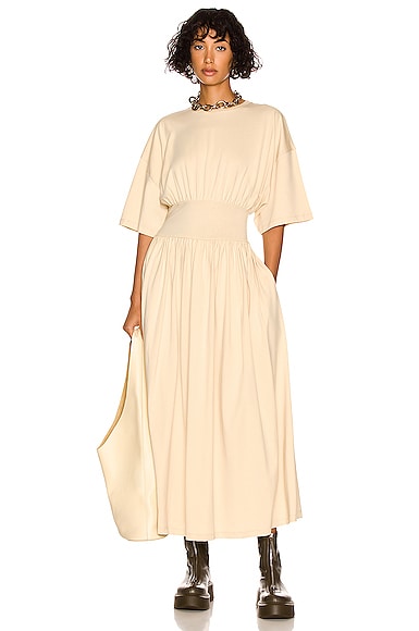 Buy TOTEME Cotton Tee Dress In Beige - Cava At 30% Off