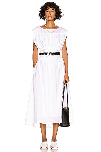 toteme sleeveless cotton dress Toteme Sleeveless Cotton Dress In White - 70% Off
