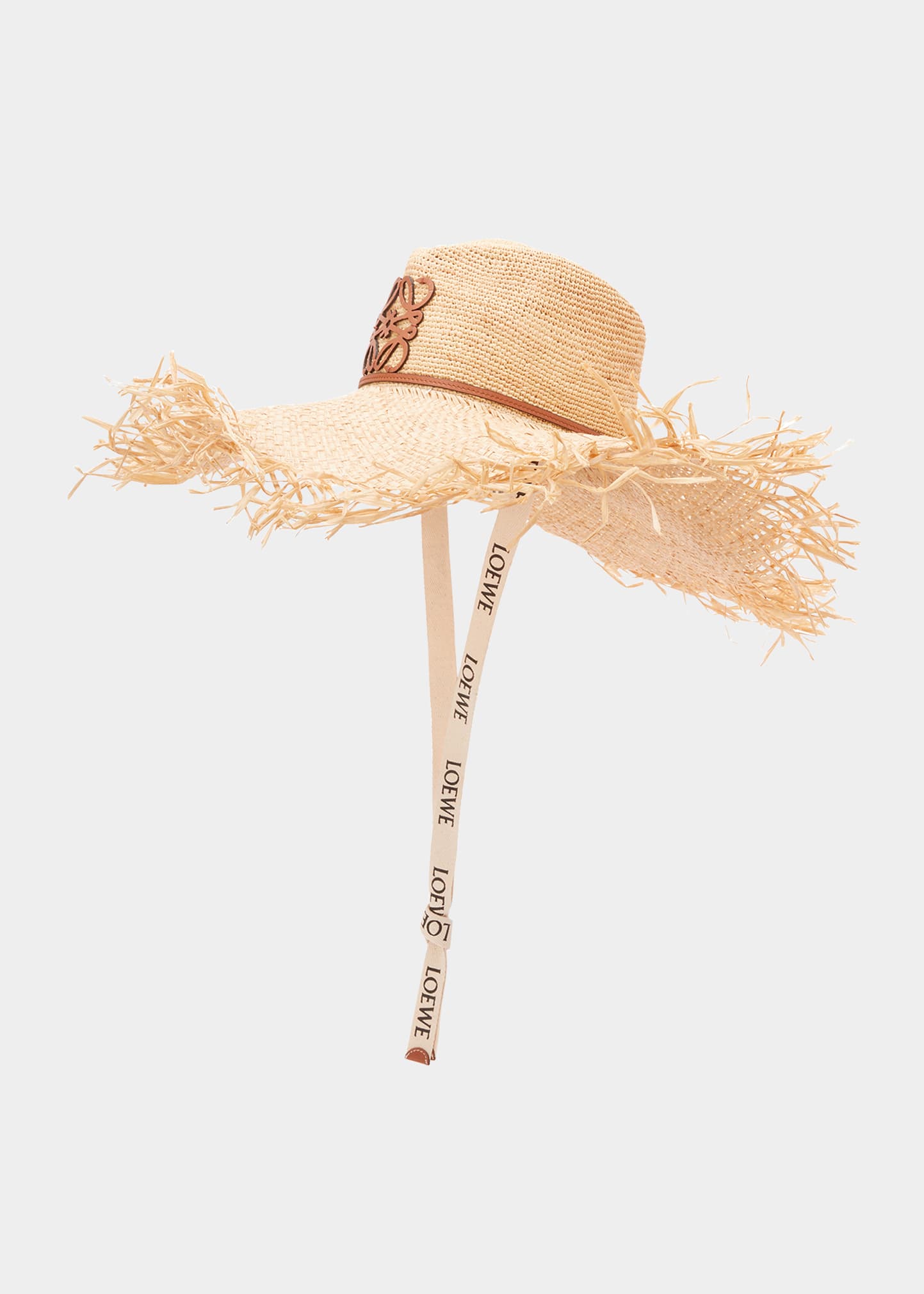 Loewe Grey Straw Fedora Anagram Logo Beaded Sun Hat Loewe Anagram Jacquard Bucket Hat - Neutrals Hats  main image 2