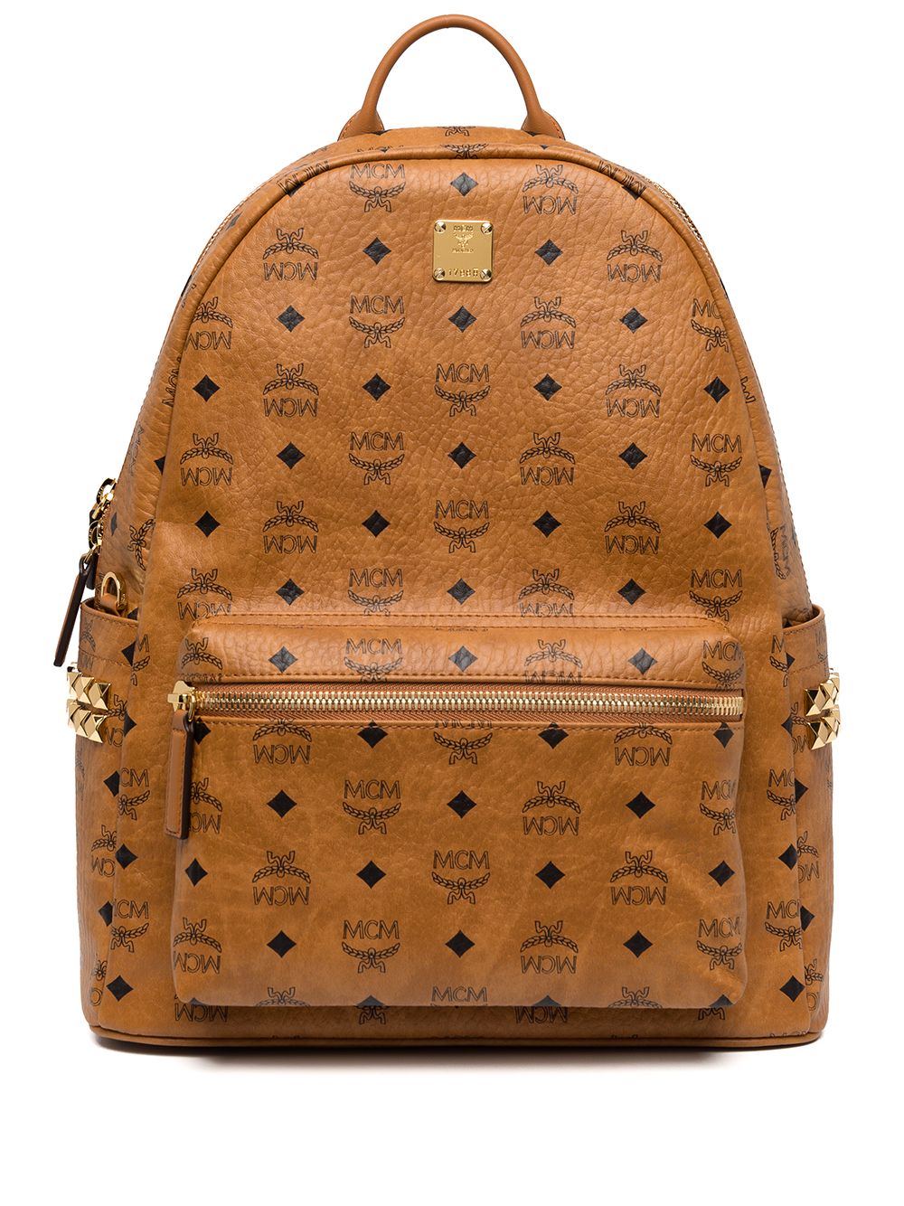 Mcm Stark Embellished Backpack Brown Editorialist