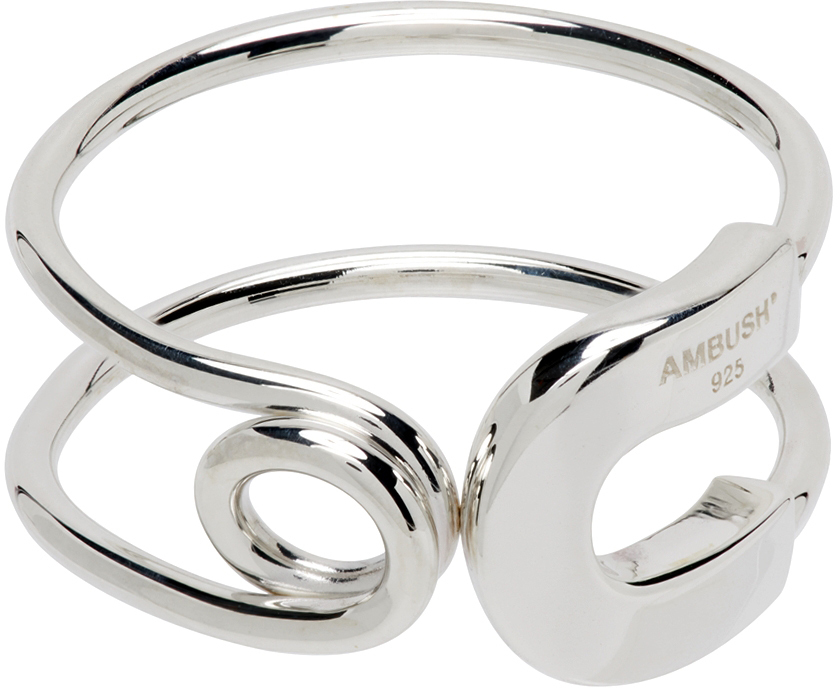 Ambush Safety Pin Ring In AMBUSH BONE RING FREE Silver - 45% Off 