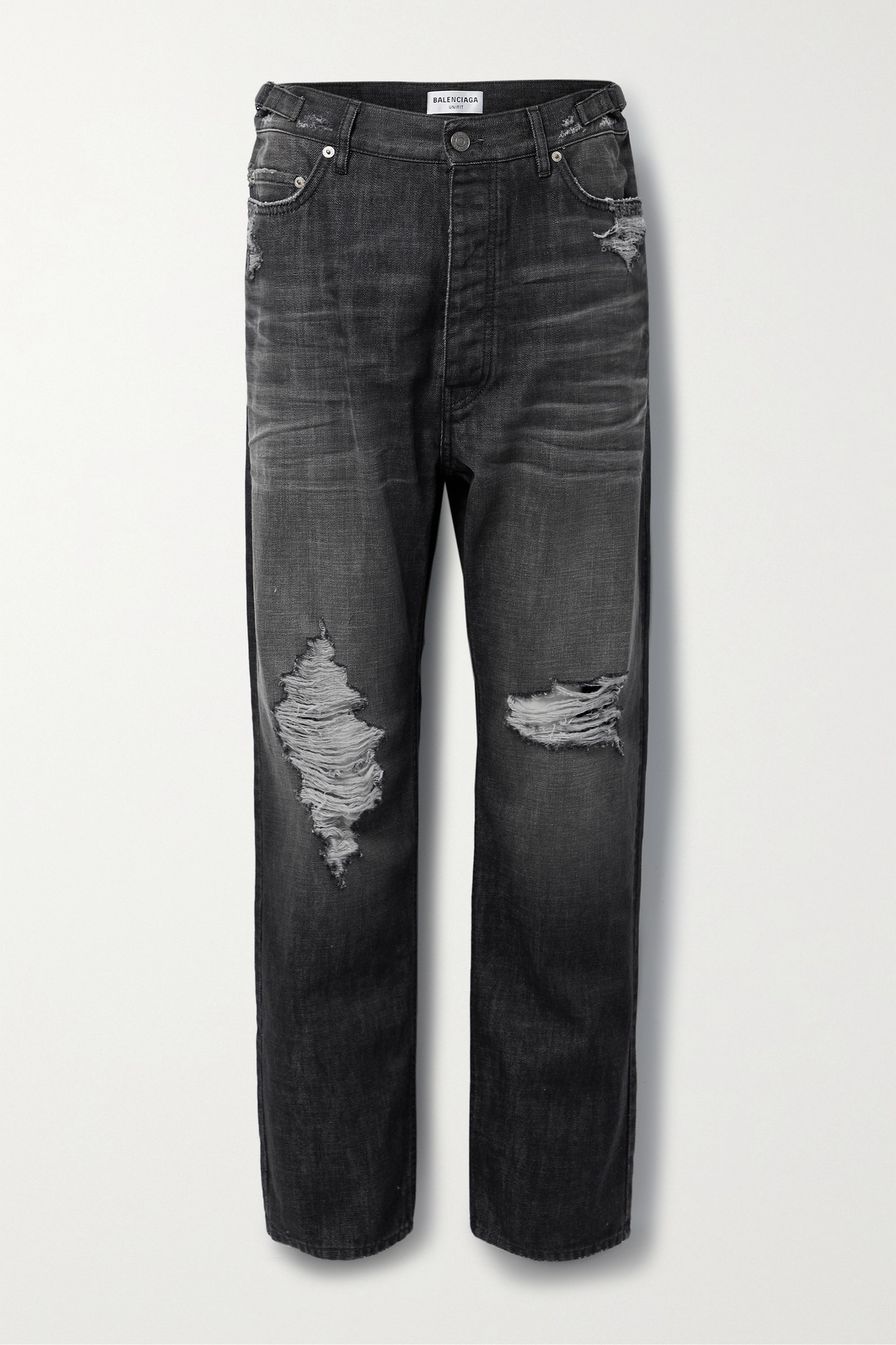 Balenciaga Distressed High-Rise Jeans In Black - 73% Off 