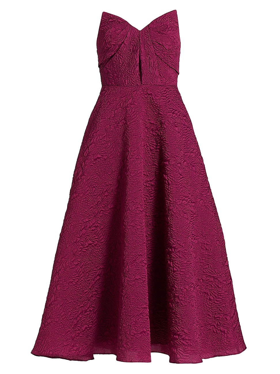 theia ellie crinkle calf-length a-line midi-dress Theia Women's Sia Lace Trim Knit Midi Dress - Purple - Size XS
