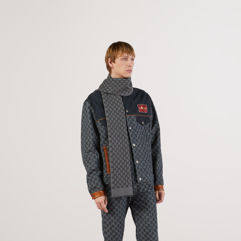 GUCCI GUCCI Double Jacquard GG Wool Scarf