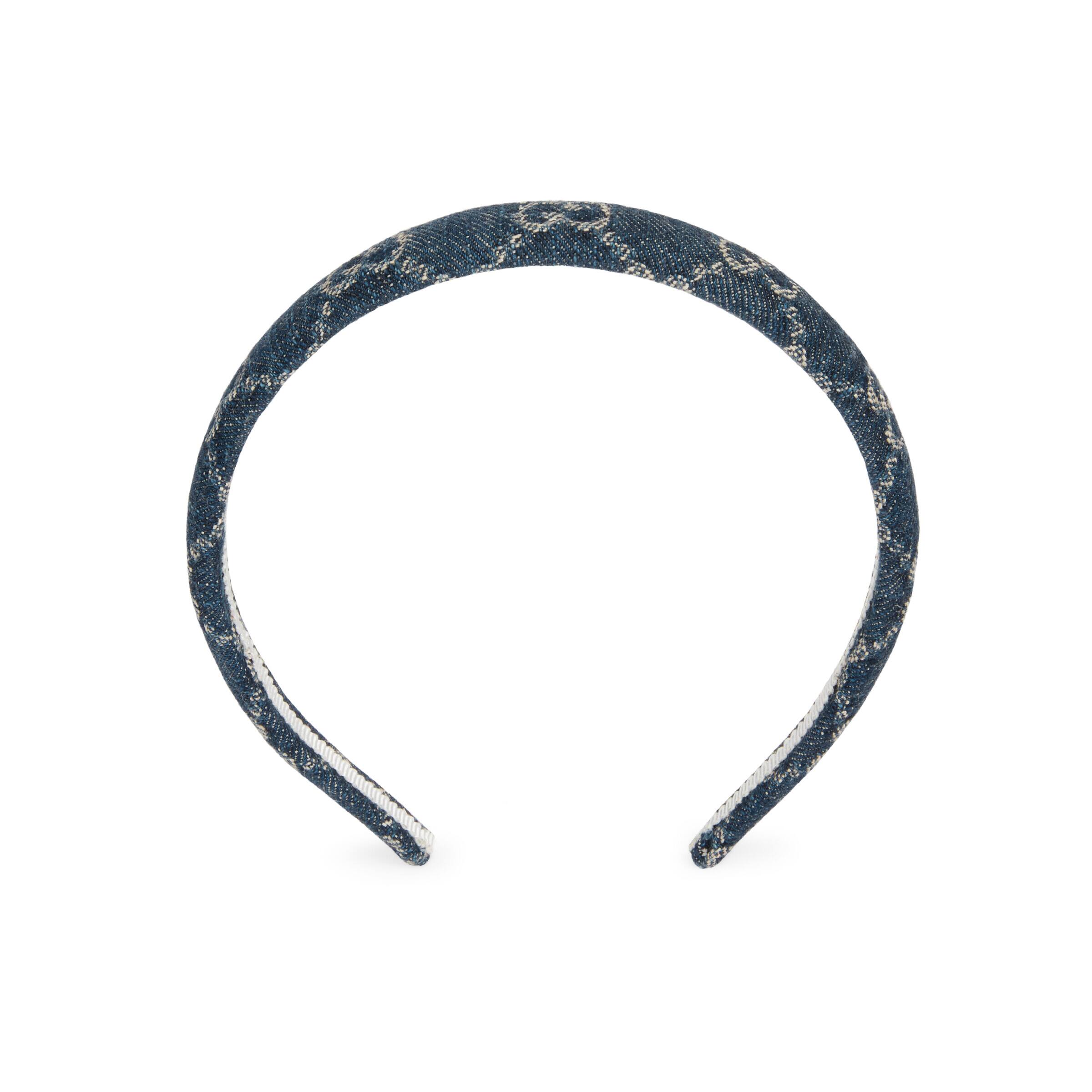 Gucci Washed Denim Hair Band - Blue | Editorialist display picture 3