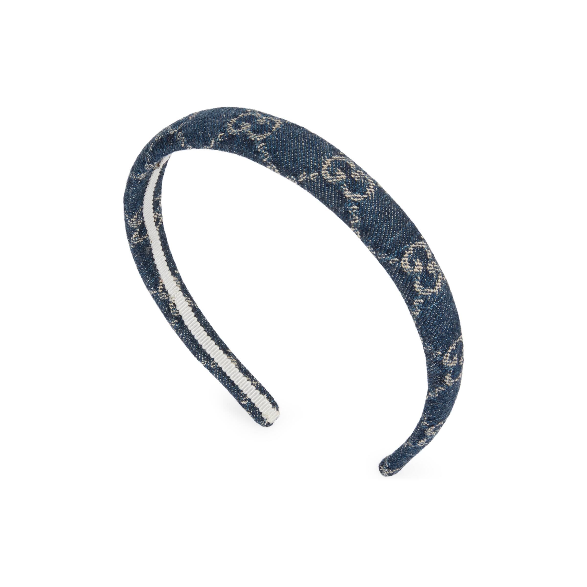 Gucci Washed Denim Headband Gucci Eco Washed Denim Headband 652835 Indigo Blue Canvas  main image 3