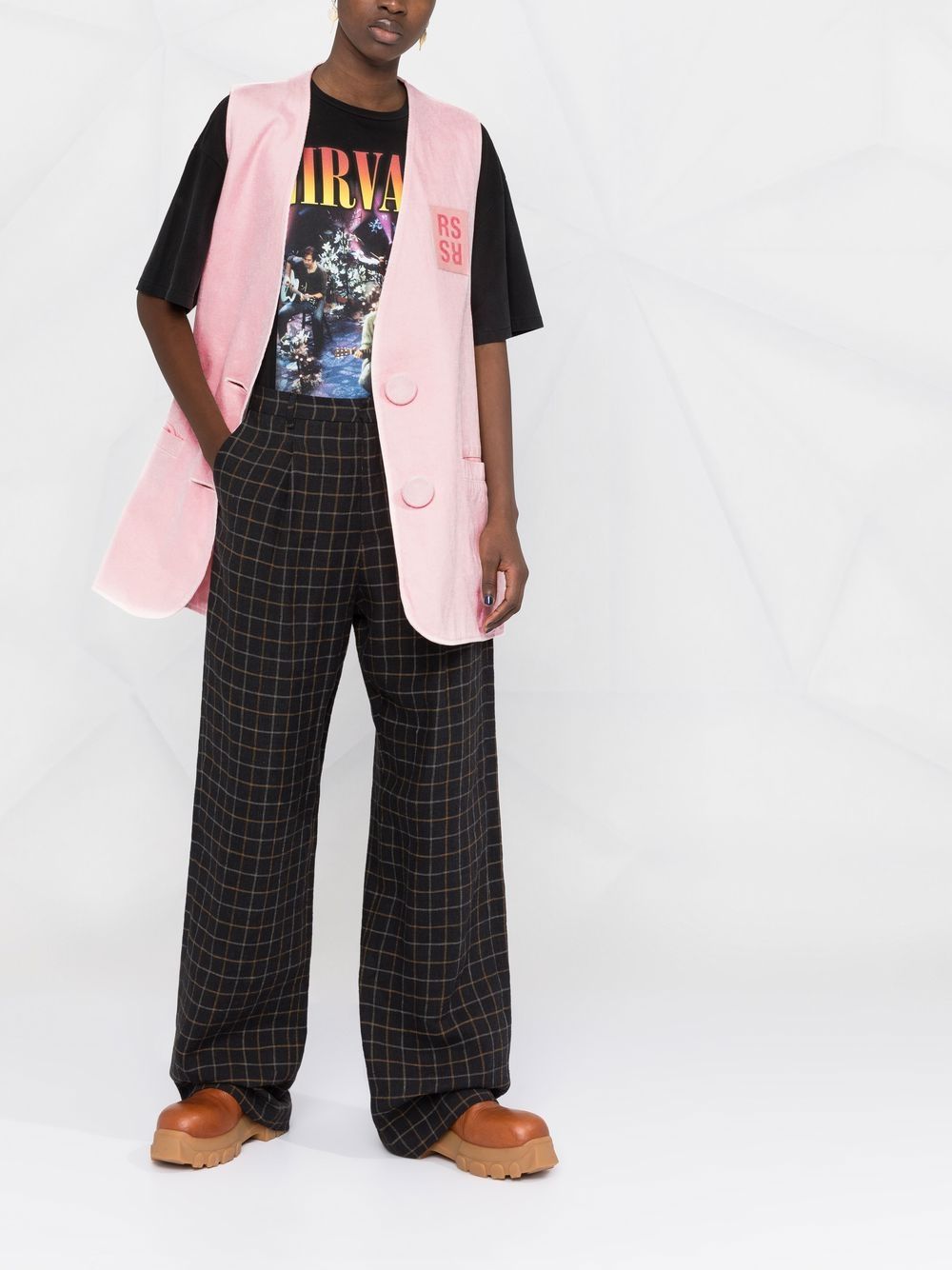 RAF SIMONS Raf Simons Oversized Denim Gilet with Logo Patch