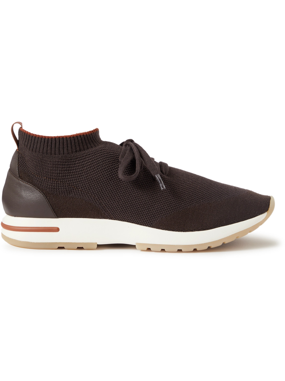Loro Piana 350 Flexy Leather-Trimmed Knitted Wish Wool Sneakers Eu
