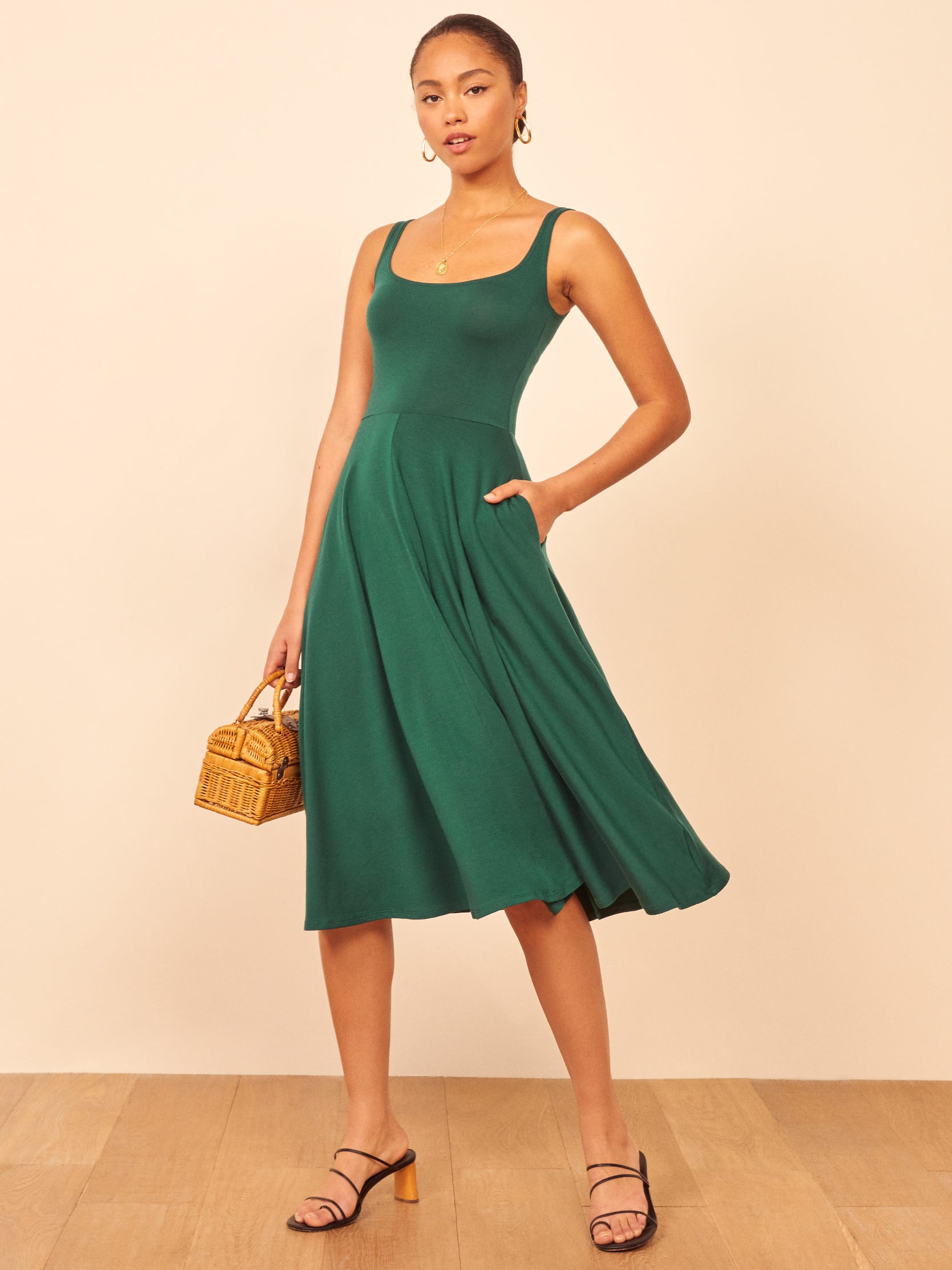 rou knit midi dress Reformation Jeans Women's Rou Knit Ballerina Style Midi Dress Blush Size XL  9176